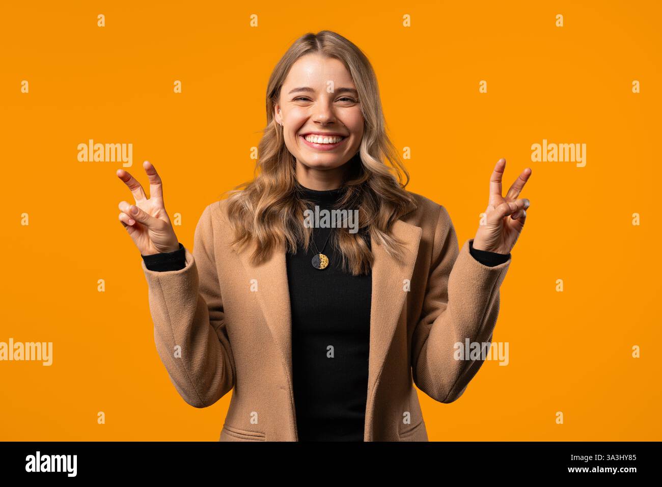 Female woman isolated gesturing expression emotion hands showing hi-res ...