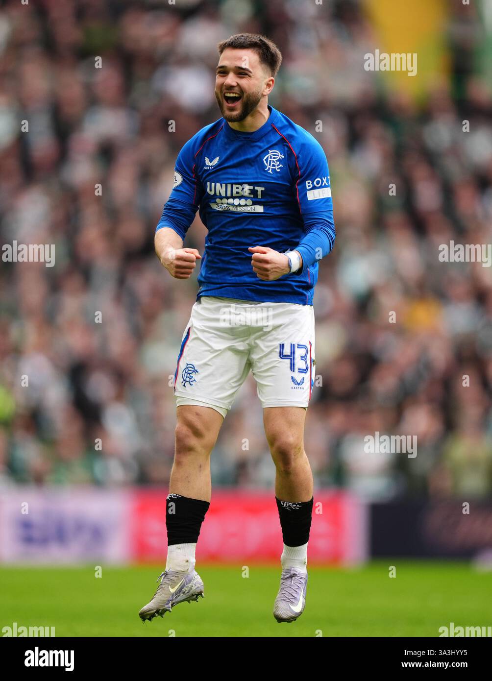Rangers' Nicolas Raskin celebrates scoring their side's first goal of ...