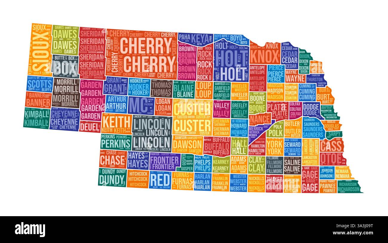 Lincoln county washington map Cut Out Stock Images & Pictures - Alamy
