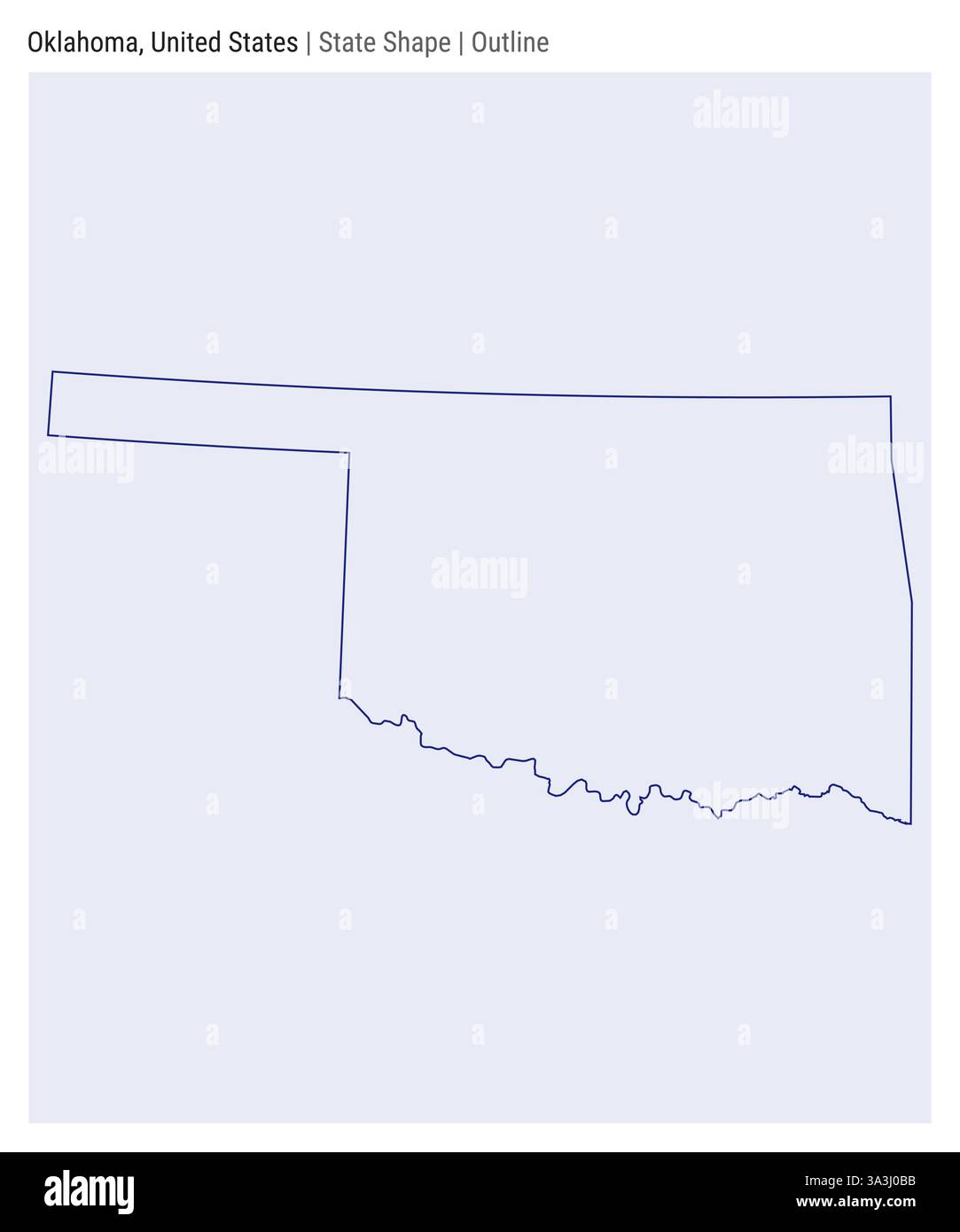 Oklahoma, United States. Simple vector map. State shape. Outline style ...