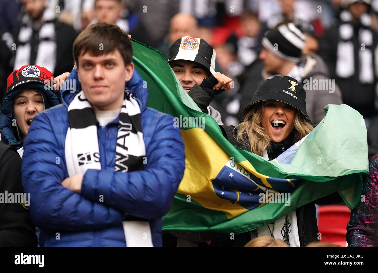 Newcastle United fans in the stands before the Carabao Cup final at ...