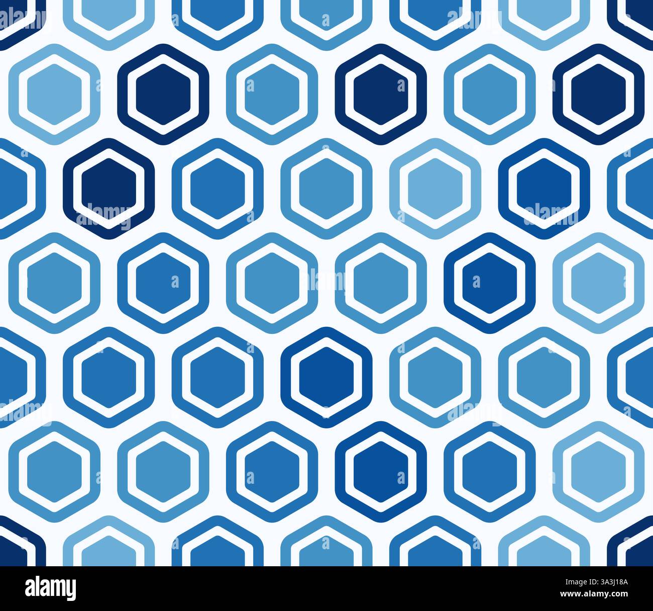 Honeycomb hexagons background. Bold rounded hexagon cells with padding and inner solid cells ...