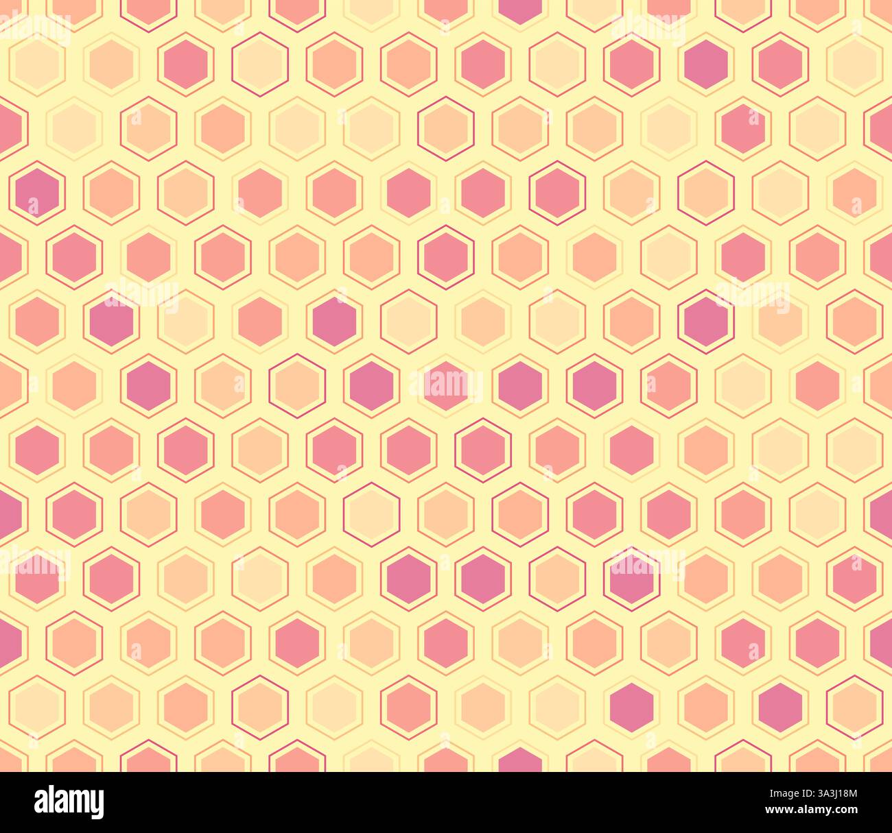 Honeycomb hexagon cells background. Hexagon mosaic cells with padding and inner solid cells ...