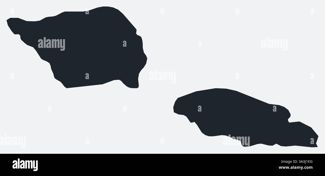 Samoa map. Just a simple border map. Shape of the country. Flat blank ...