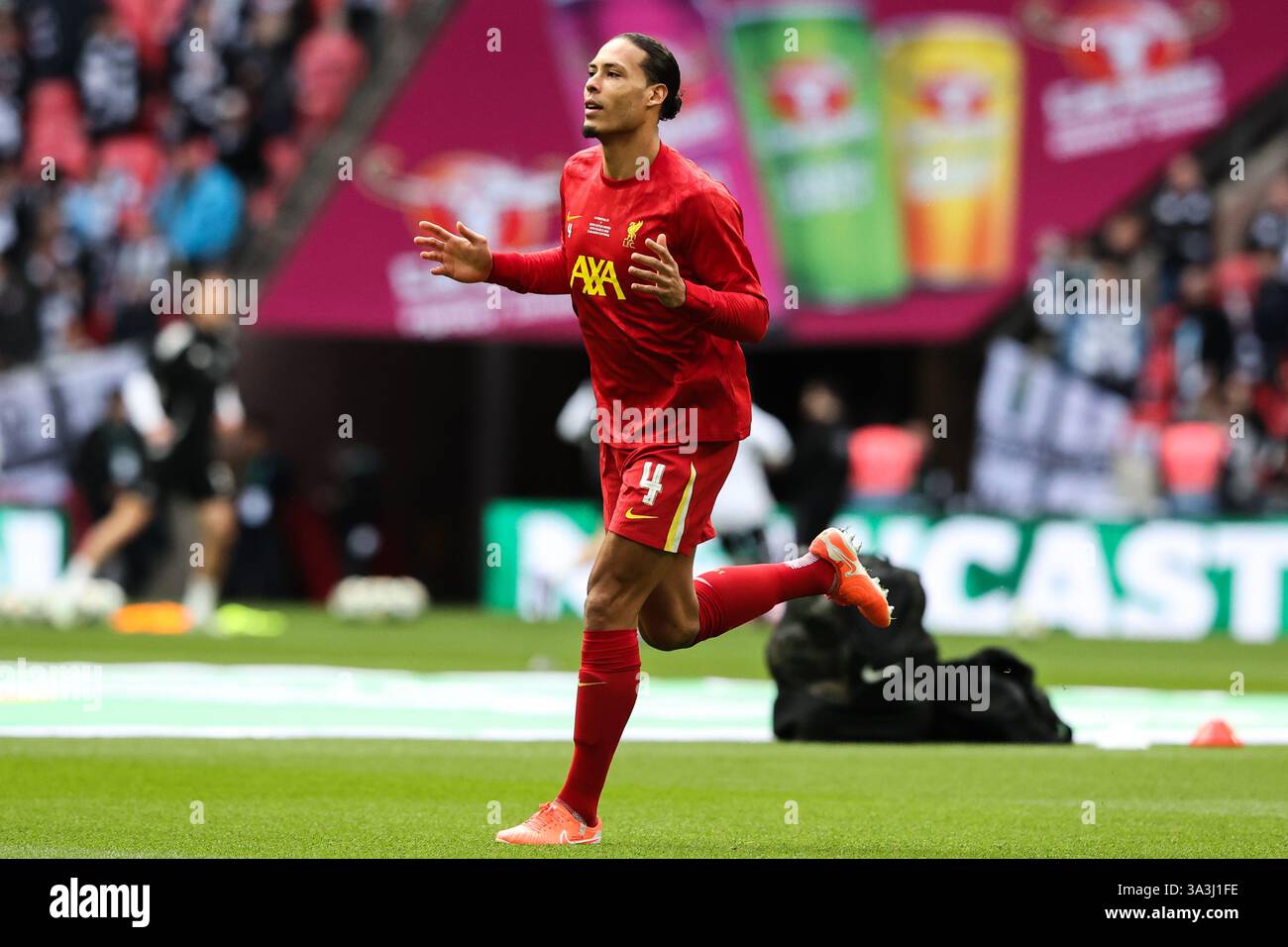Virgil van Dijk of Liverpool during the pre-game warm up ahead of the ...
