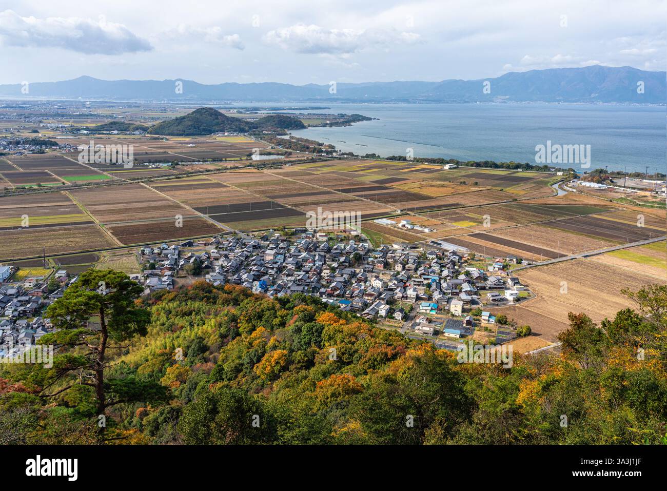 Panoramic view with Lake Biwa from Murakumo Zuiryu Temple in ...