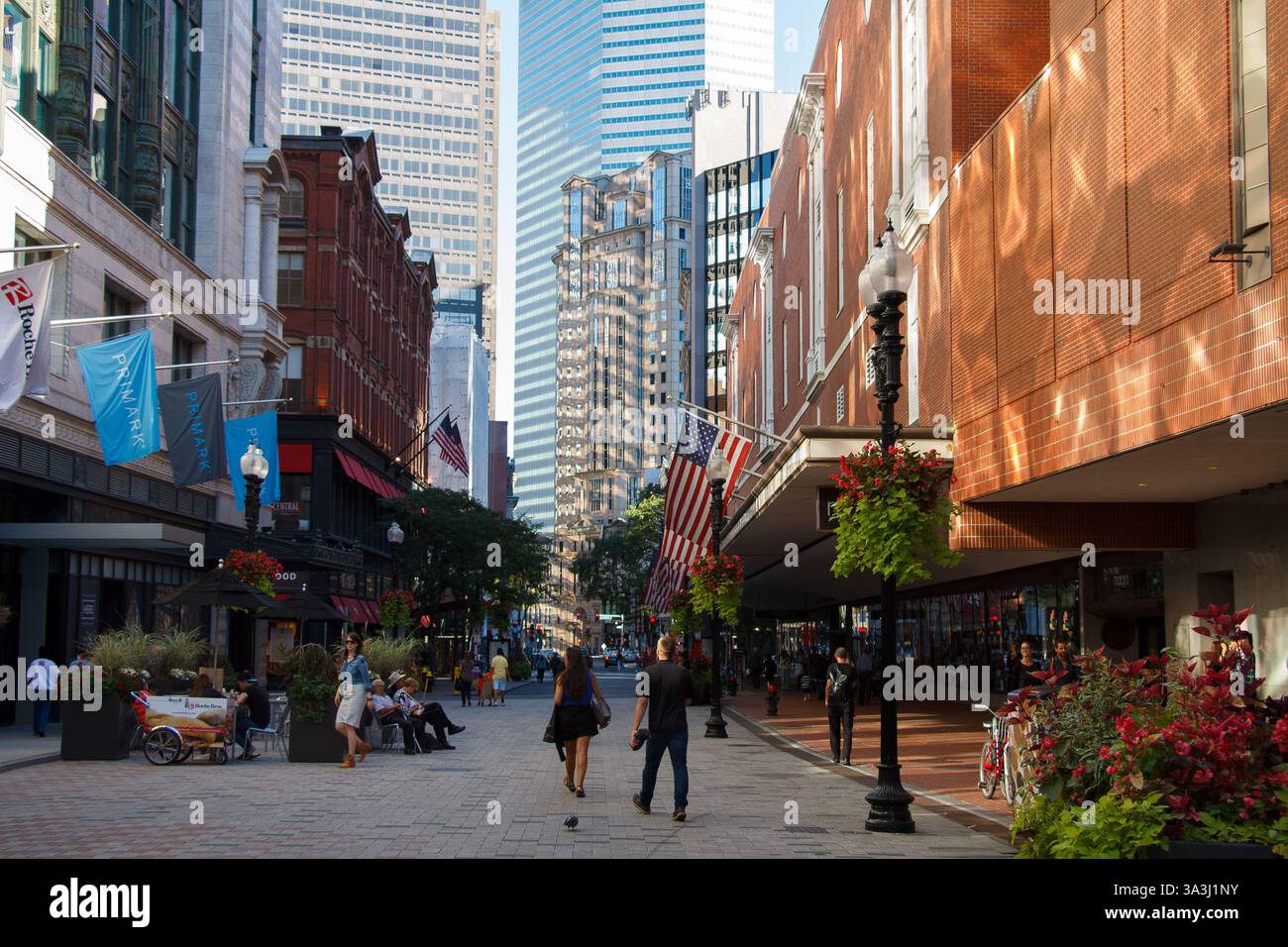 The One Financial center skyscraper and the Beautiful ornate Historical ...