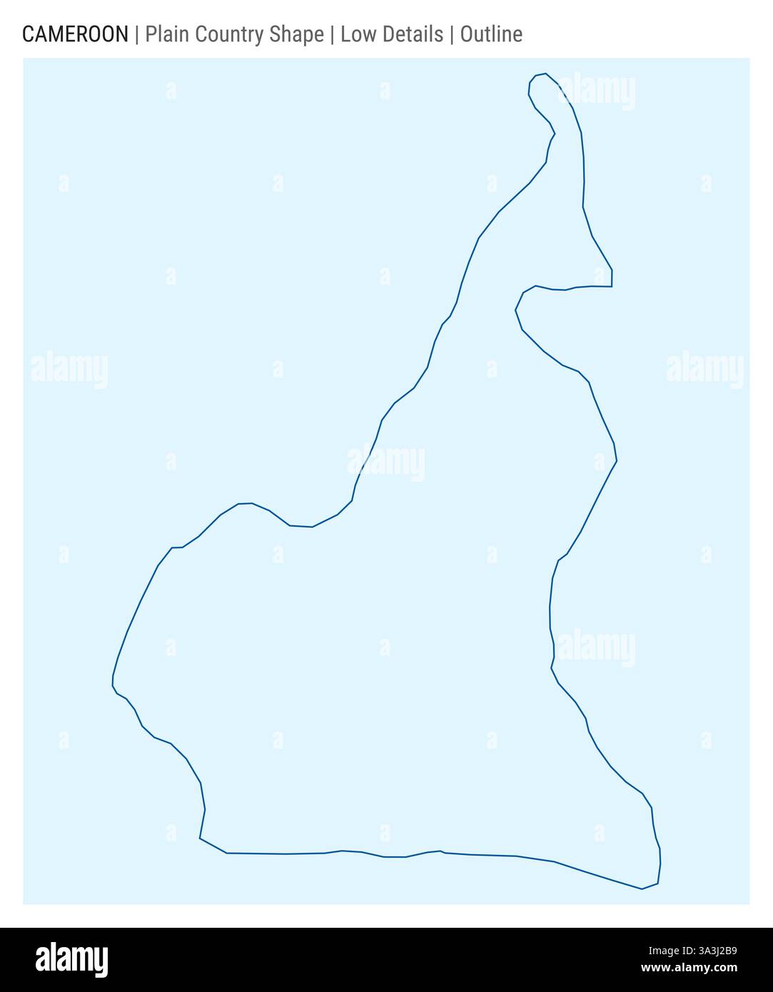 Cameroon plain country map. Low details. Outline style. Shape of ...