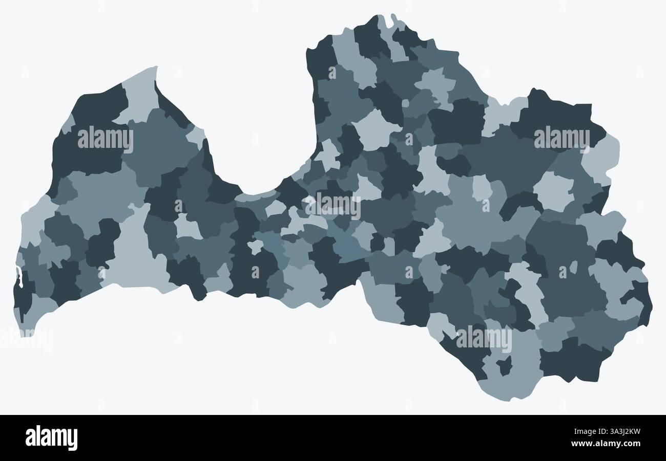 Map of Latvia with regions. Just a simple country border map with ...