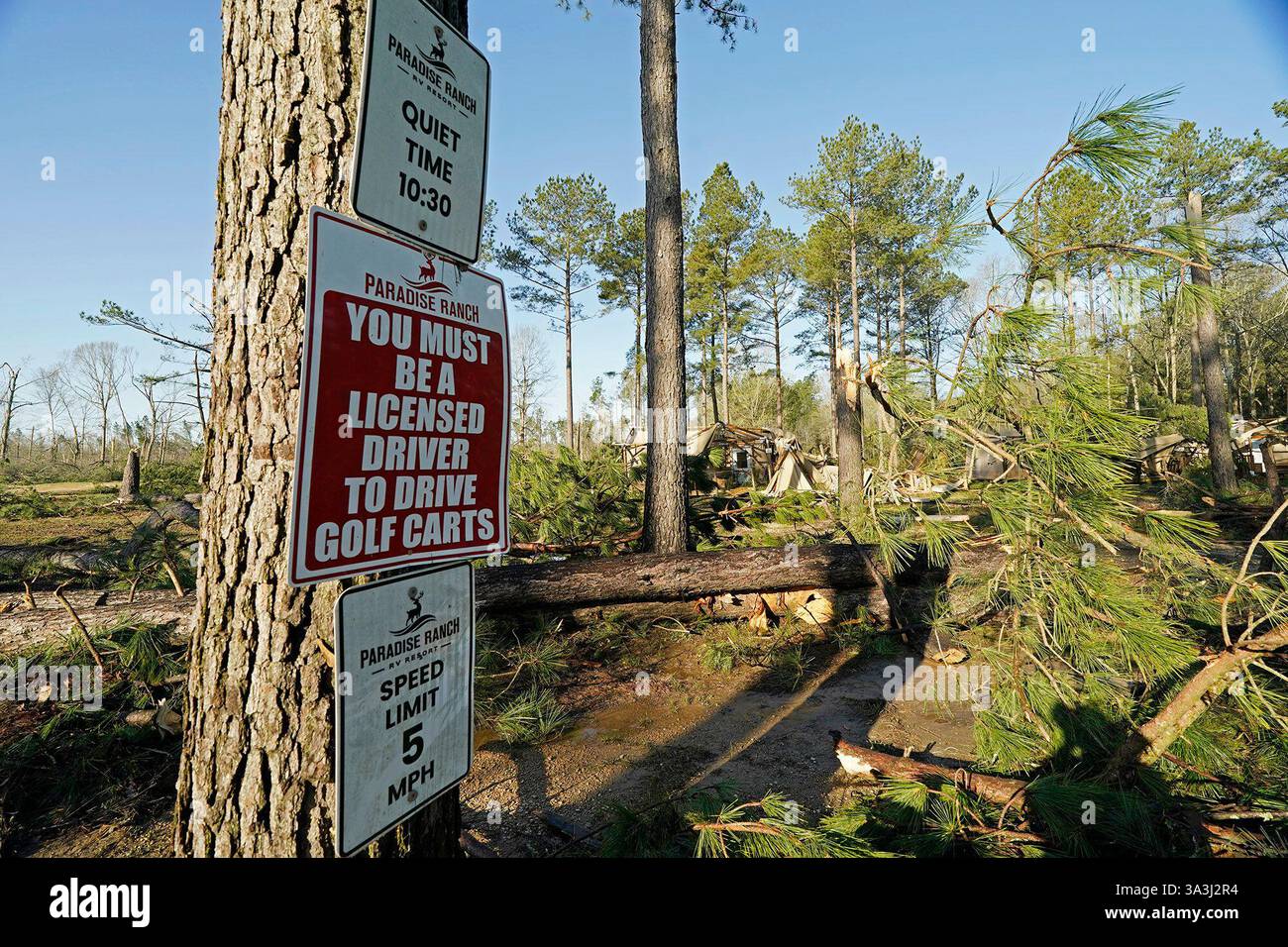 Signage was undisturbed following Saturday's tornado that struck the ...