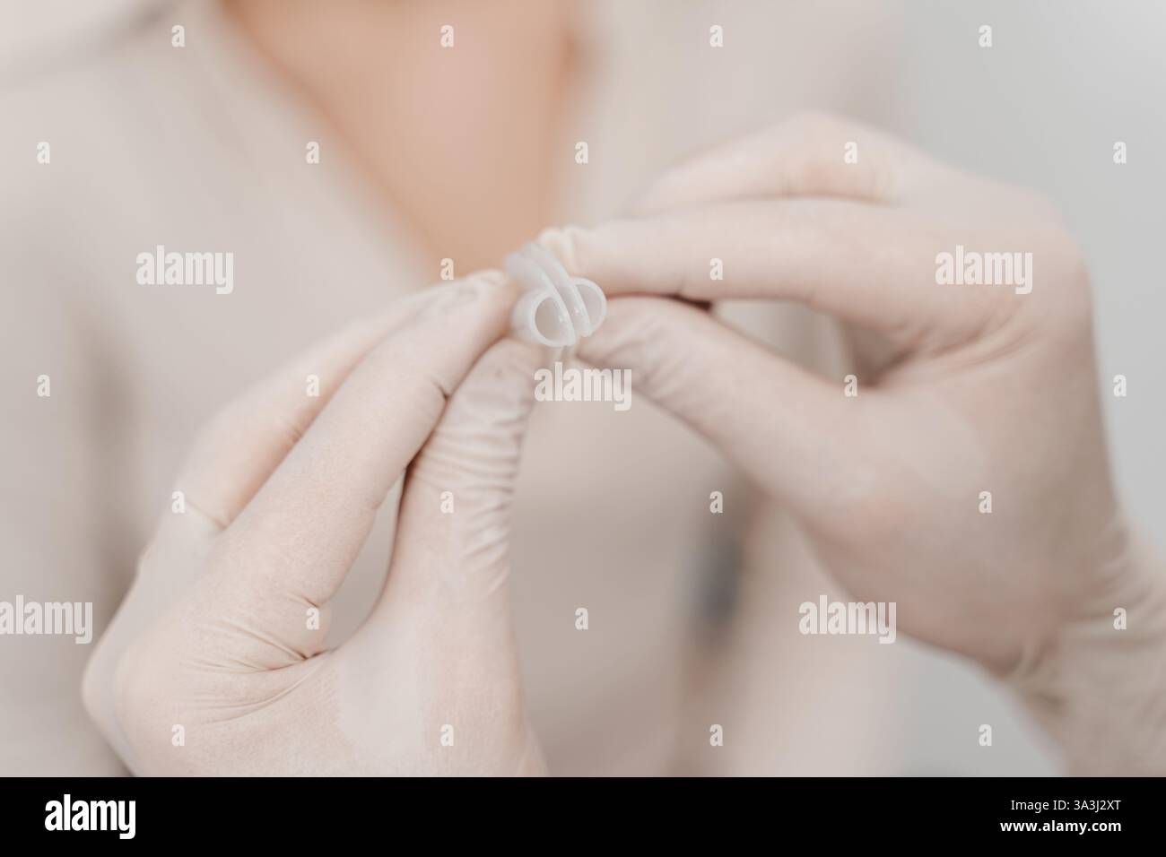 Nasal splints are installed in the nose during septoplasty to correct ...