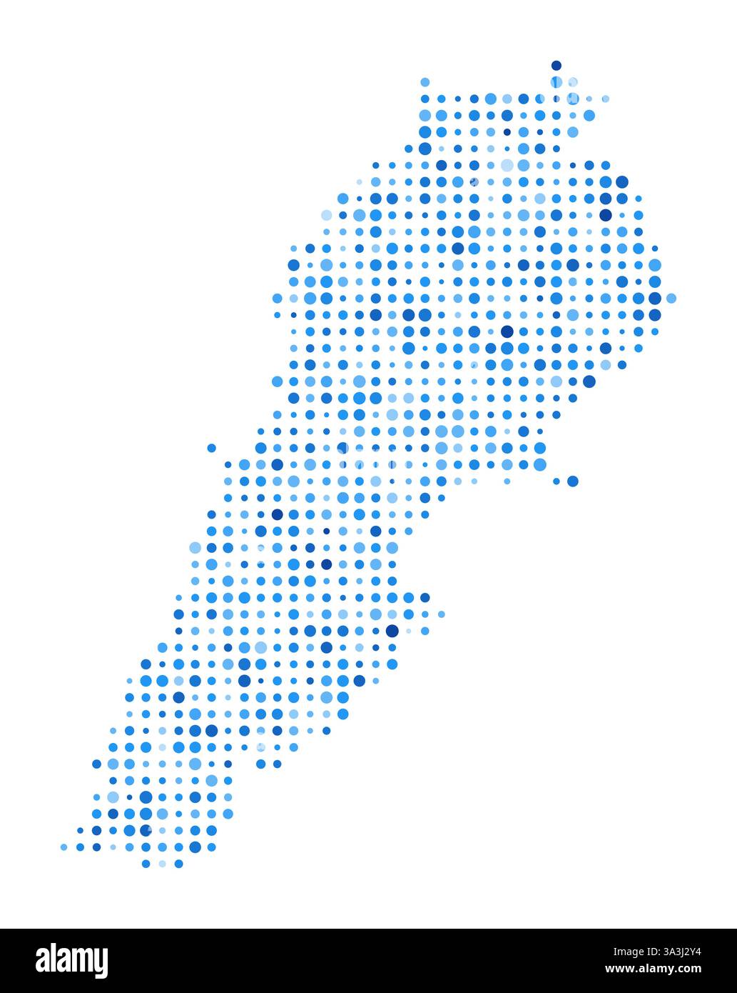 Lebanon Dot Map. Country Digital Style Shape. Lebanon vector image ...