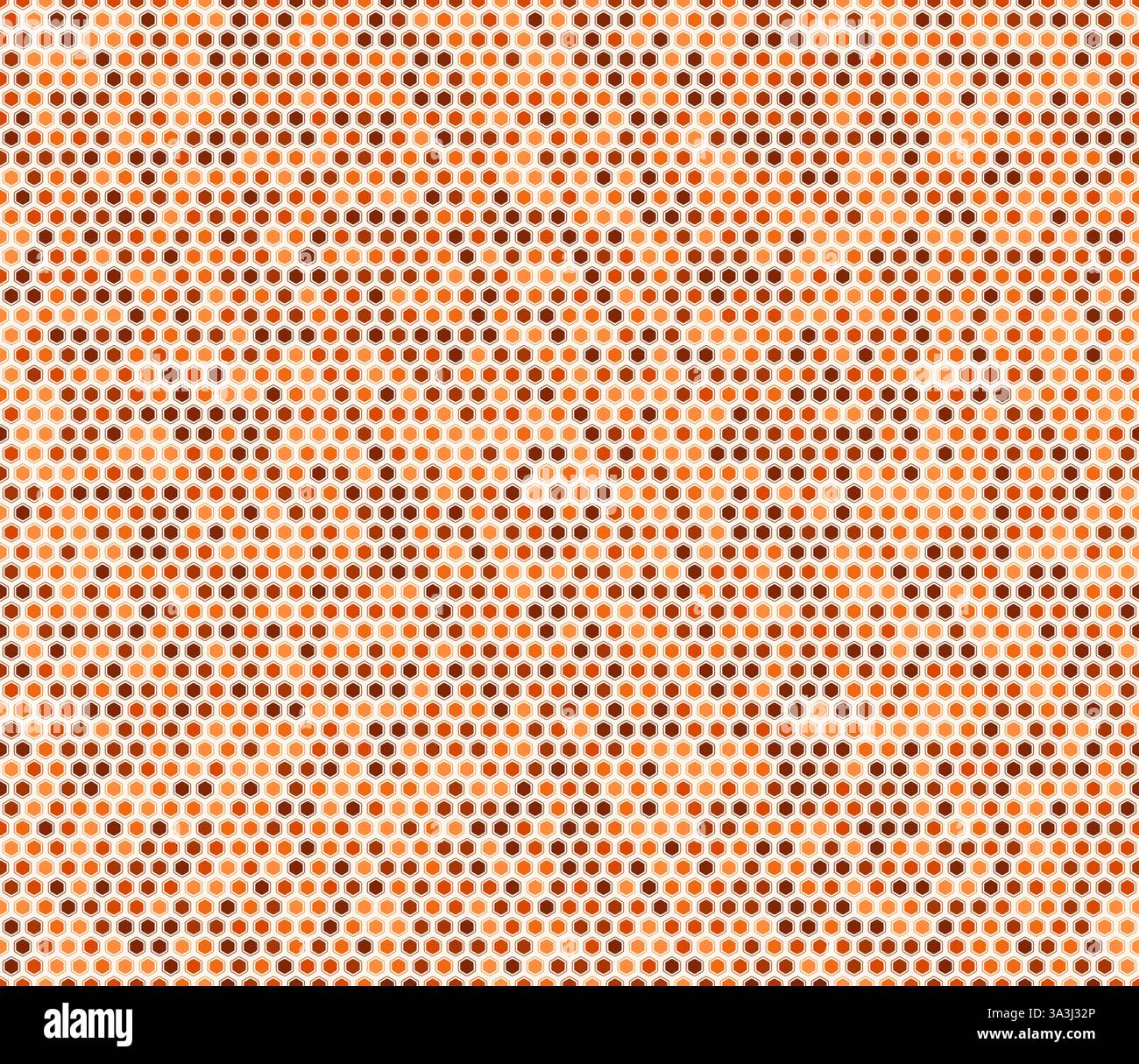 Pattern of geometric shapes. Rounded hexagons mosaic cells with padding and inner solid cells ...