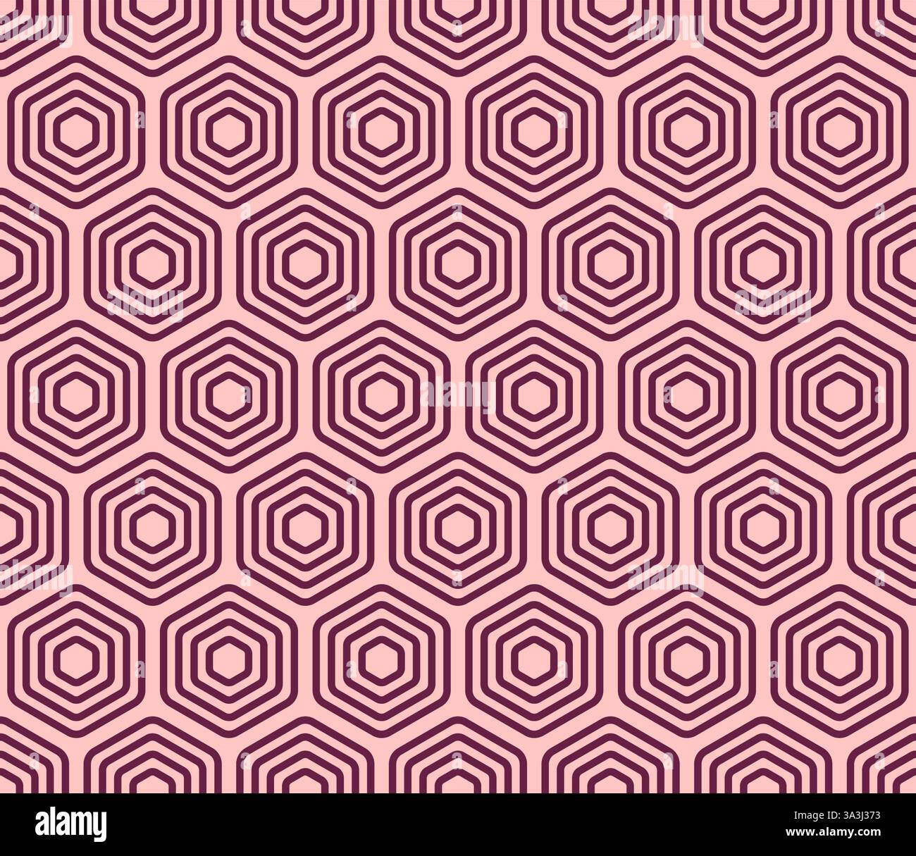 Honeycomb mosaic hexagons background. Deep Tuscan Red color on matching background. Bold stacked ...