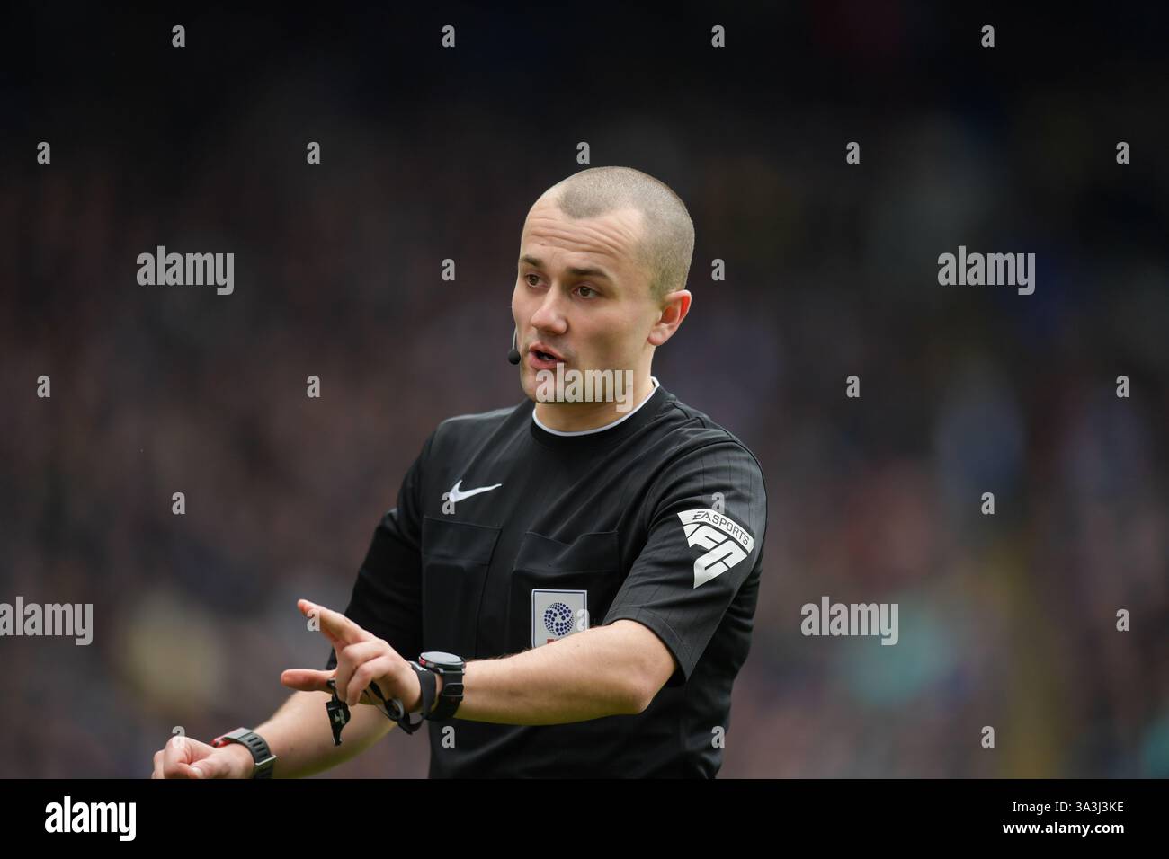 Sheffield, UK. 16th March, 2025. Match referee Andrew Kitching during ...