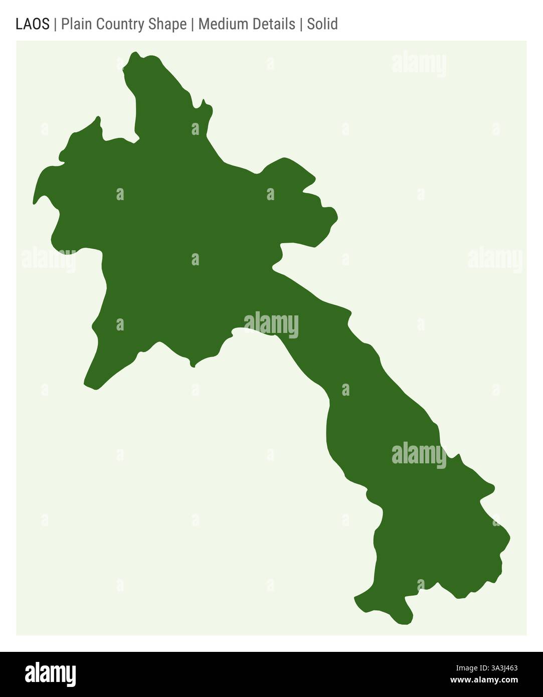 Laos plain country map. Medium details. Solid style. Shape of Laos ...