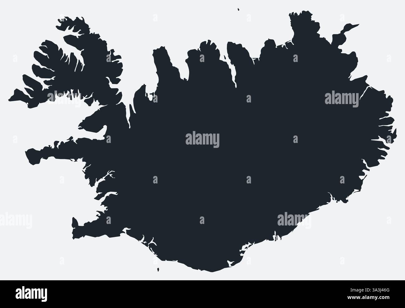 Iceland map. Just a simple border map. Shape of the country. Flat blank ...