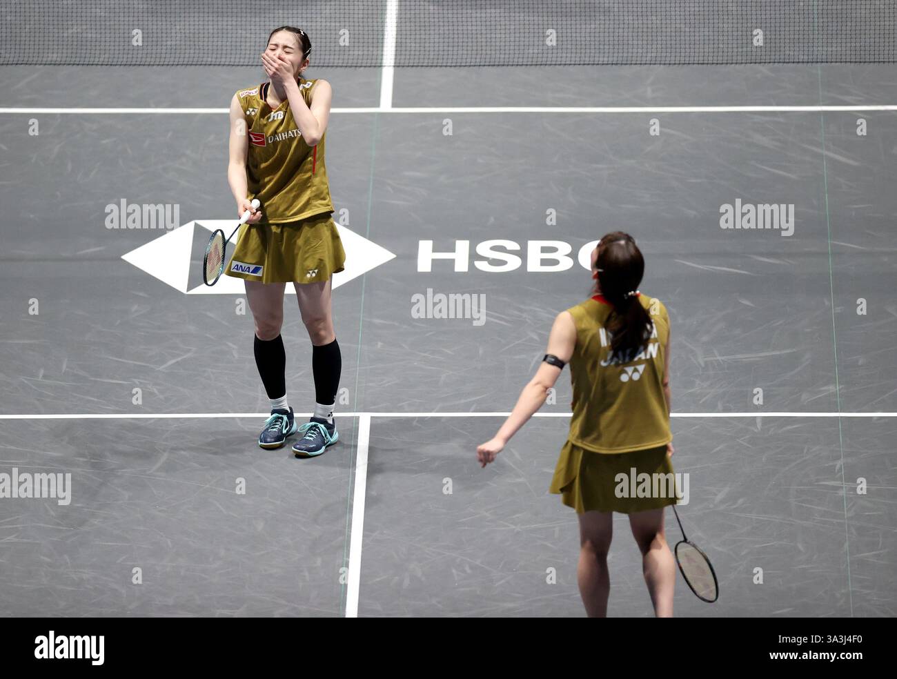 Birmingham, Britain. 16th Mar, 2025. Matsuyama Nami/Shida Chiharu (L) celebrate during the women ...