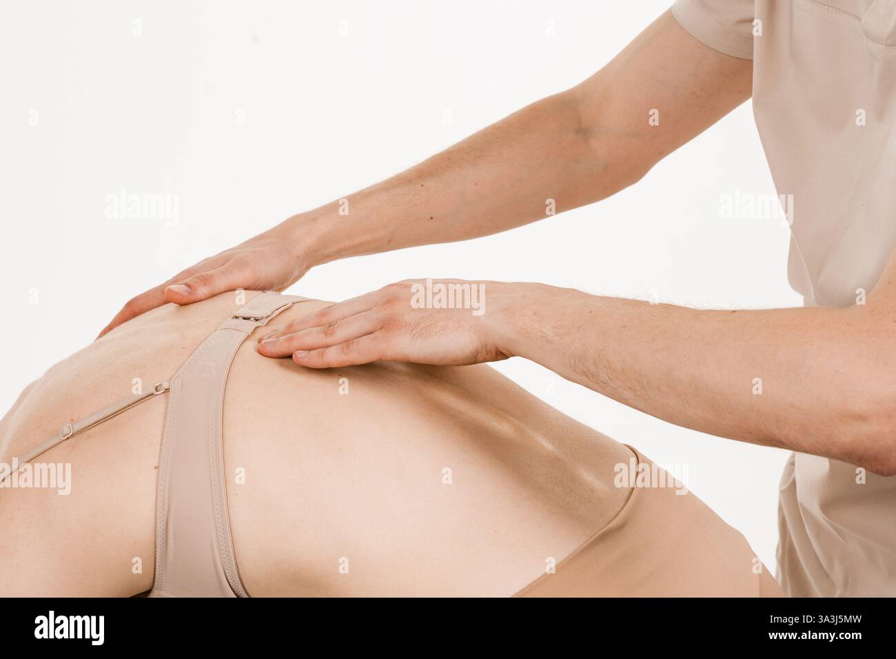 Examination the patient for kyphosis. Kyphosis is a spinal disorder in ...