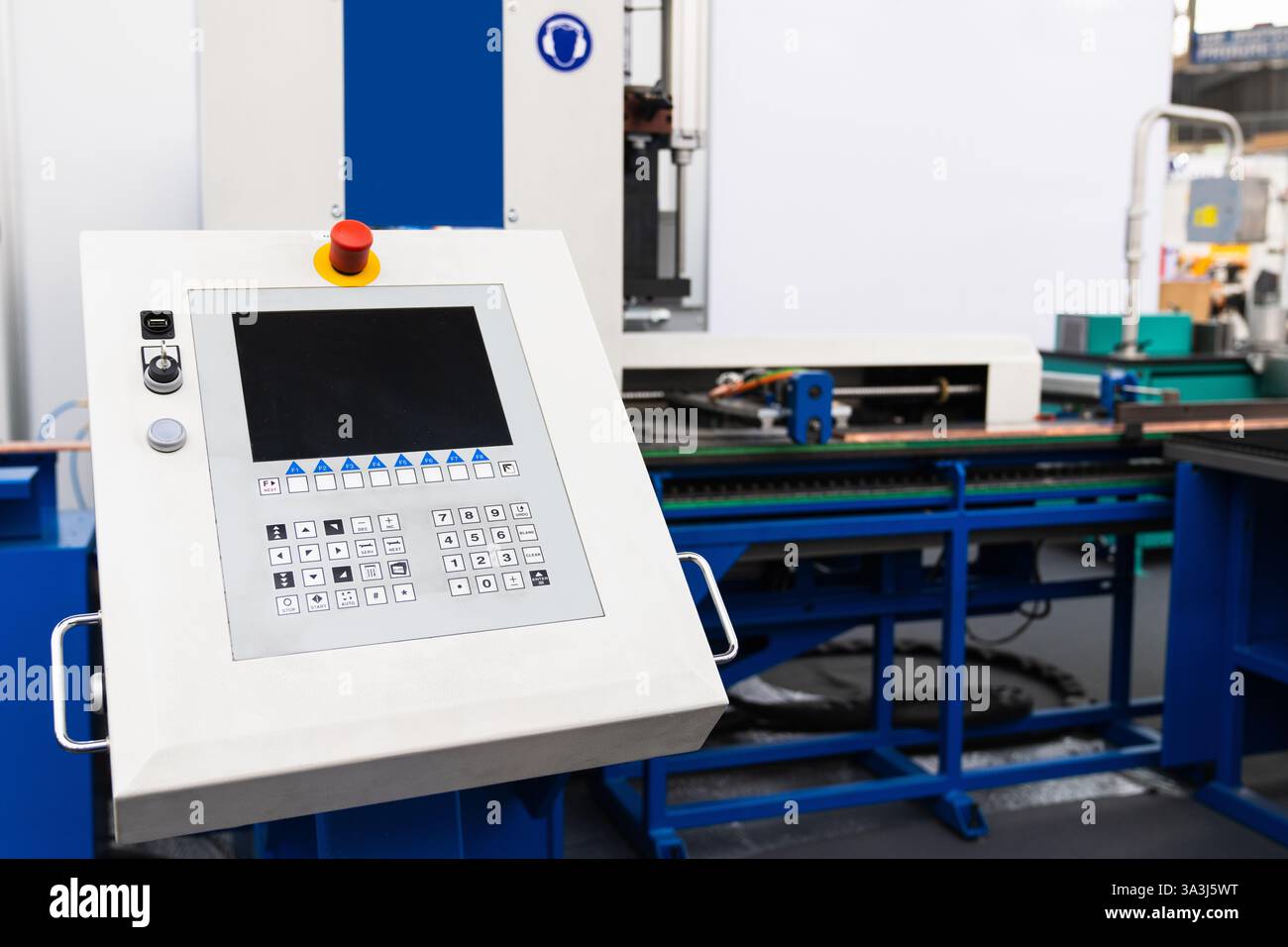 CNC mashine. Motorized maneuverable tool is controlled by a computer. Smart factory Stock Photo ...