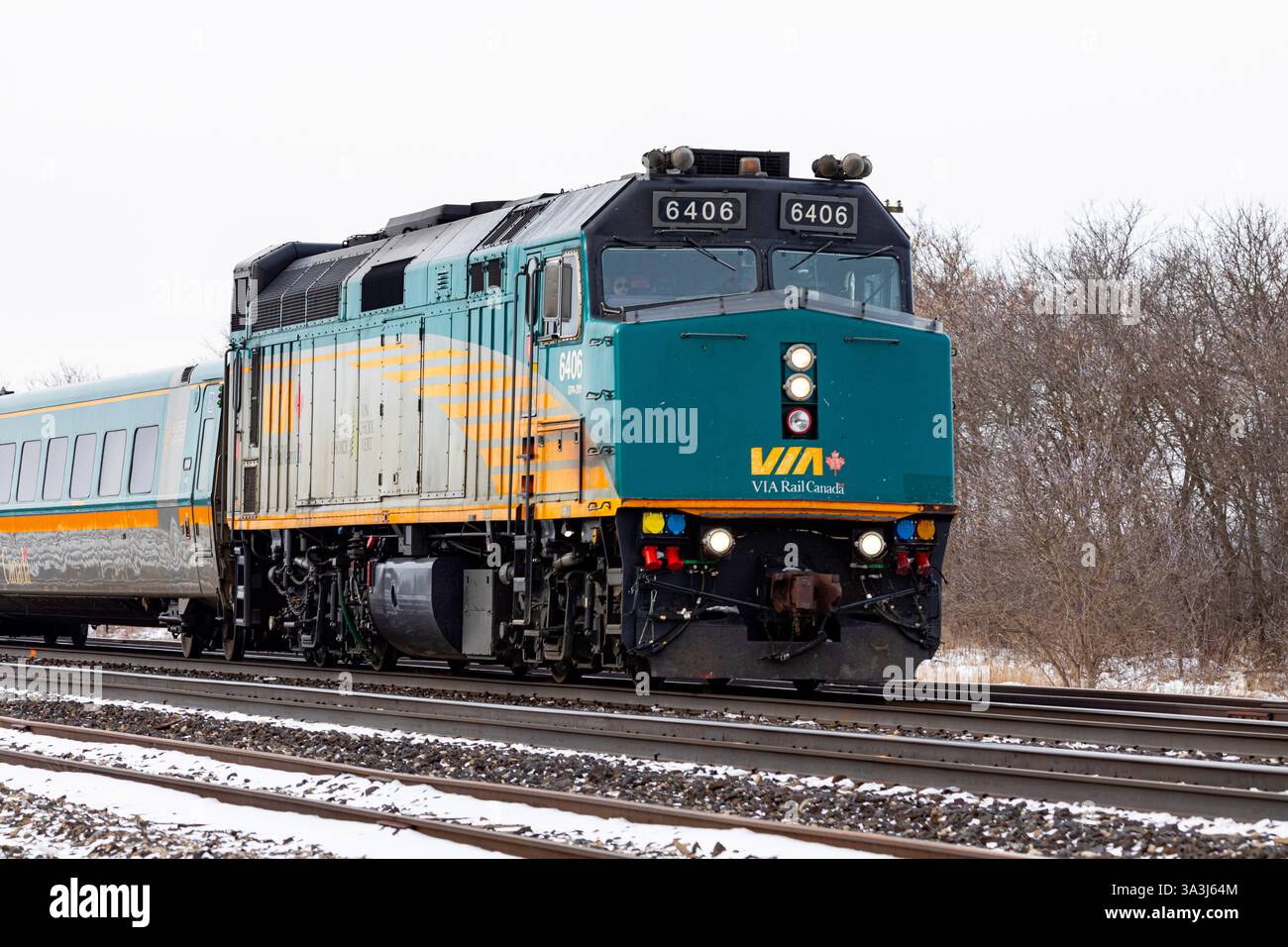 The engine of a VIA passenger train Stock Photo - Alamy