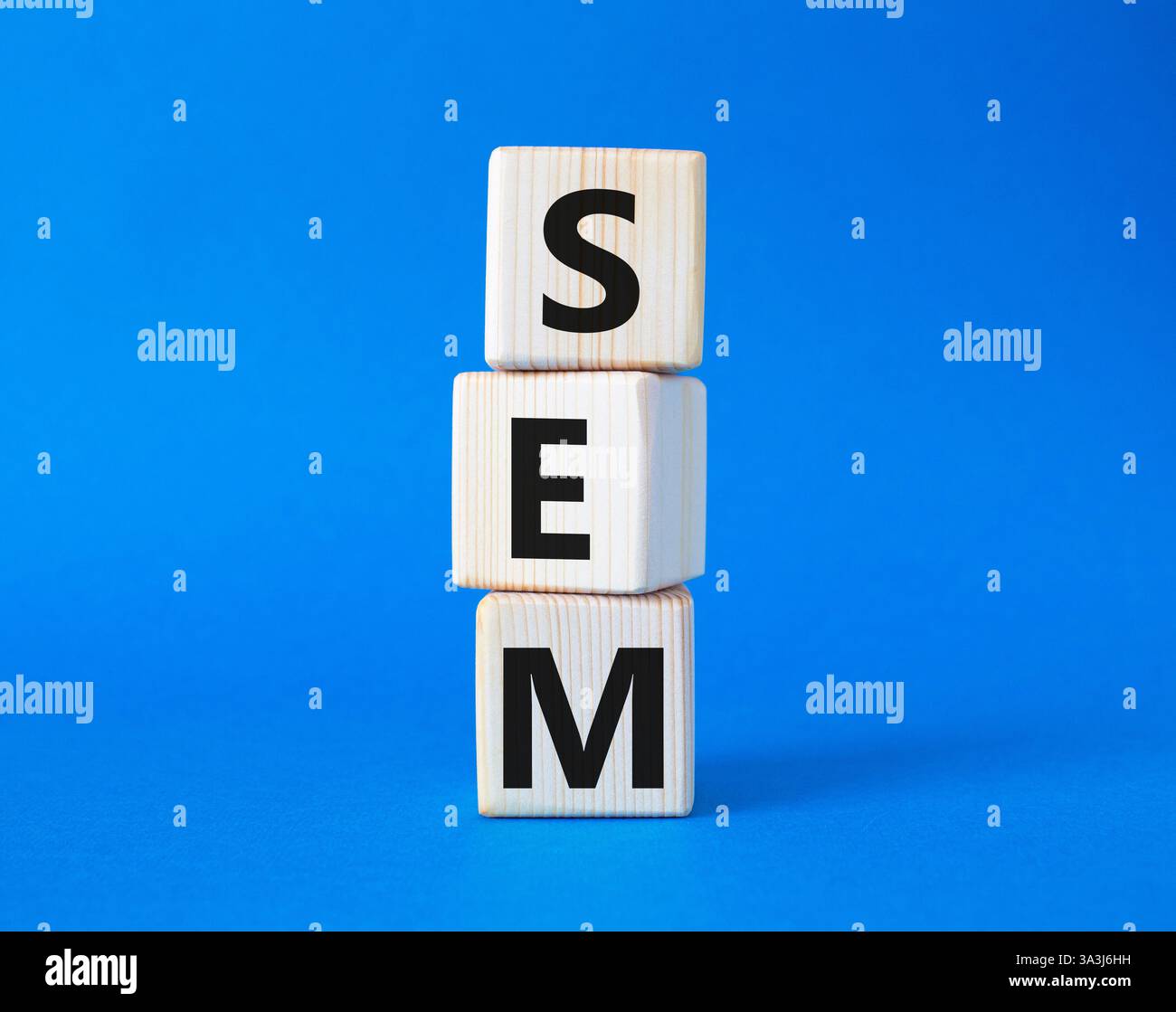 SEM - Search Engine Marketing symbol. Wooden cubes with words SEM ...
