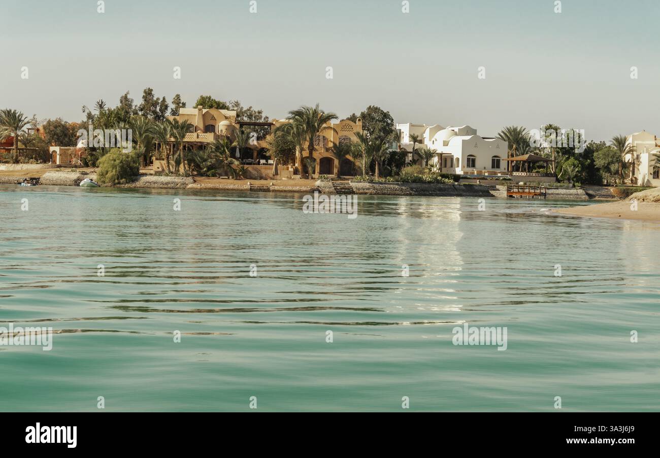 landscape of El Gouna resort on the Egyptian Red Sea near Hurghada ...