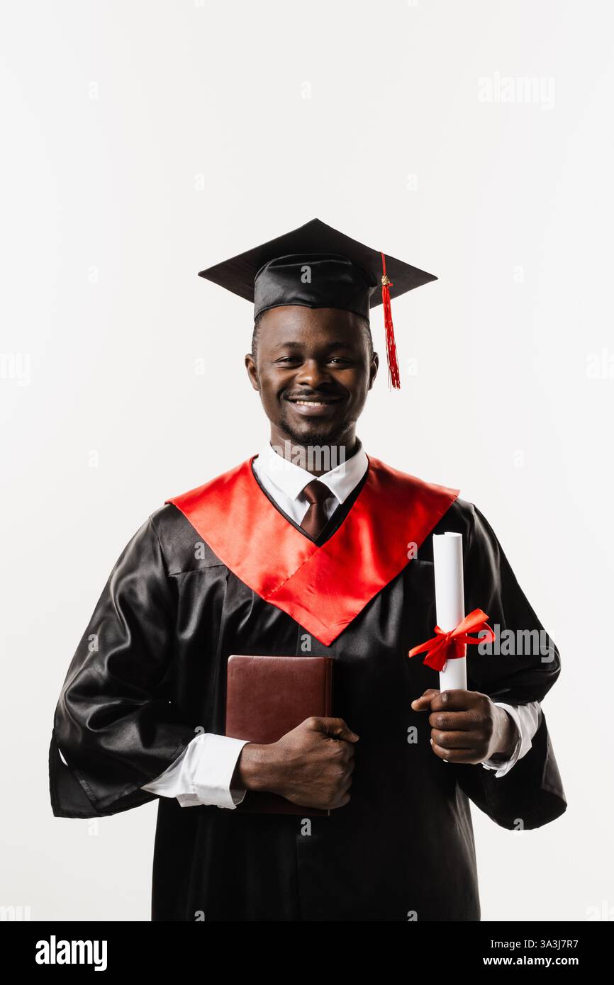 Graduate african man graduated from university and got master degree ...
