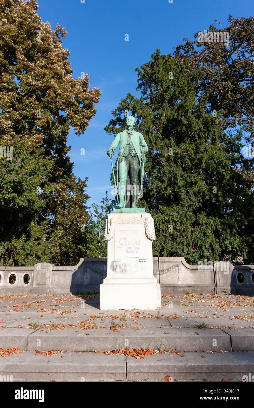 Goethe Monument in Strasbourg, France, showcasing a bronze statue of ...