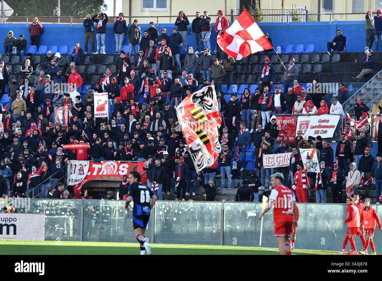Pisa, Italy. 16th Mar, 2025. Fans of Mantova during AC Pisa vs Mantova ...