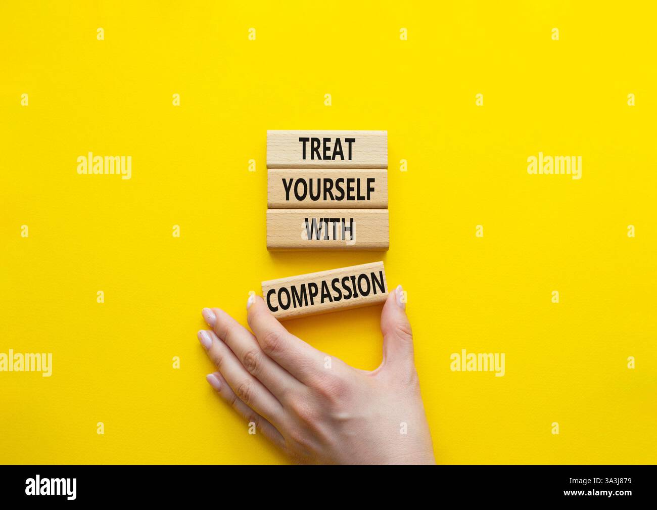 Treat yourself with compassion symbol. Concept words Treat yourself ...