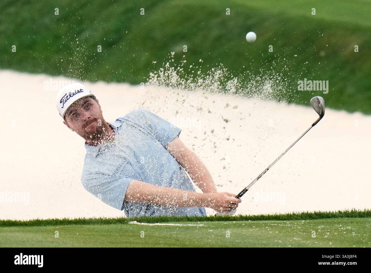 Ryan Gerard hits from the sand on the 11th hole during the final round ...