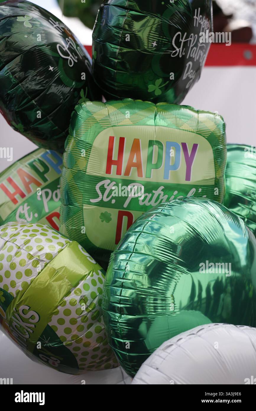 16th March 2025, London, UK St Patrick's Day Parade Floats, bands and ...