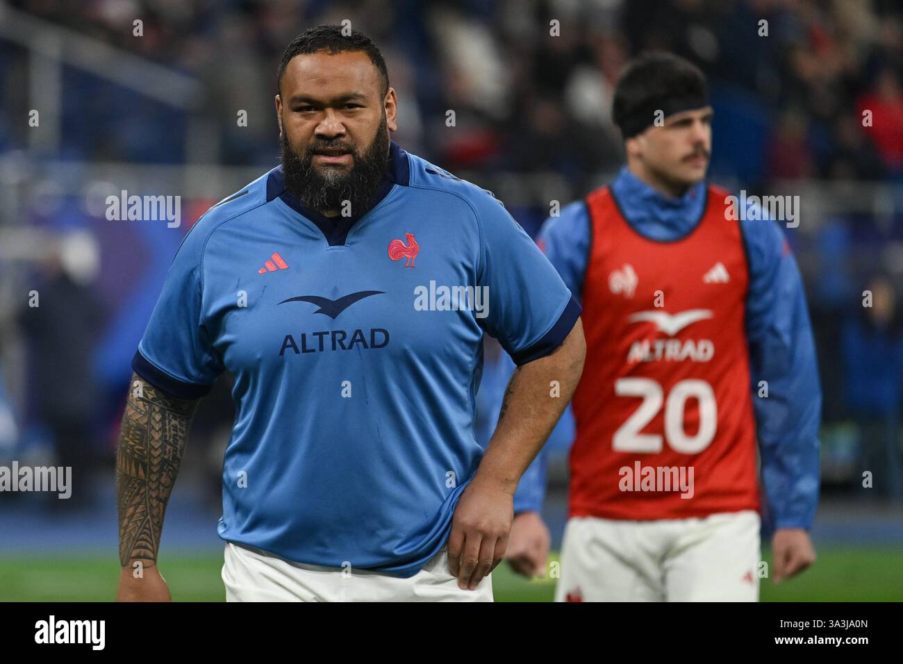 Uini Atonio in training ahead of the Six Nations match between France ...