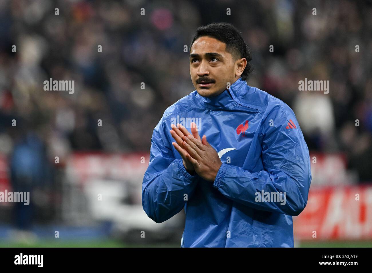 Yoram Moefana in training ahead of the Six Nations match between France and Scotland at the ...