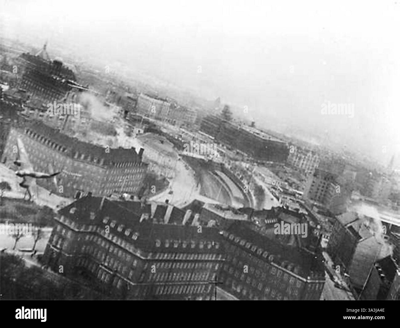 WWII aerial view aircraft - bombing - Bombing of the Gestapo ...
