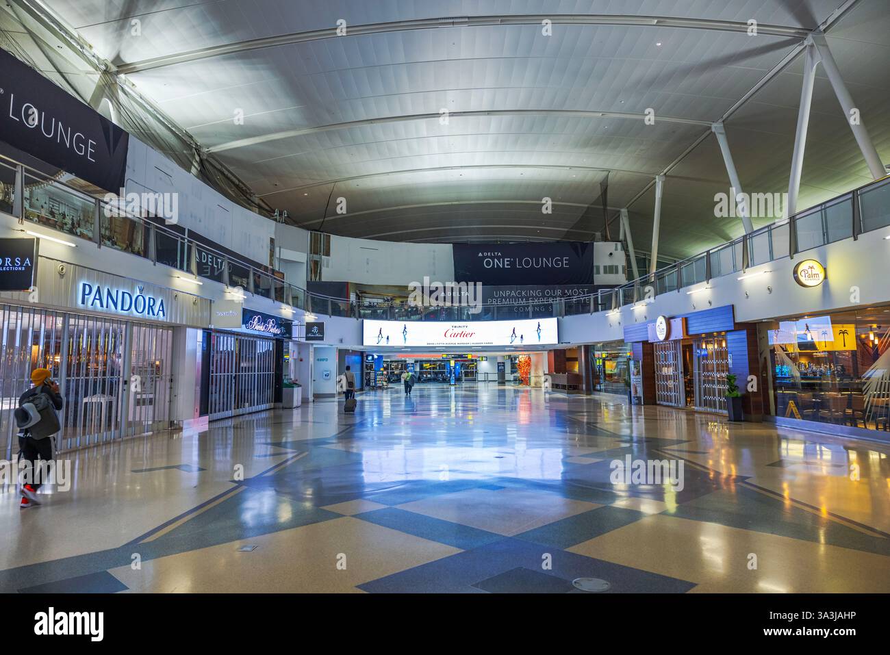 Spacious terminal at John F. Kennedy Airport in New York with ...