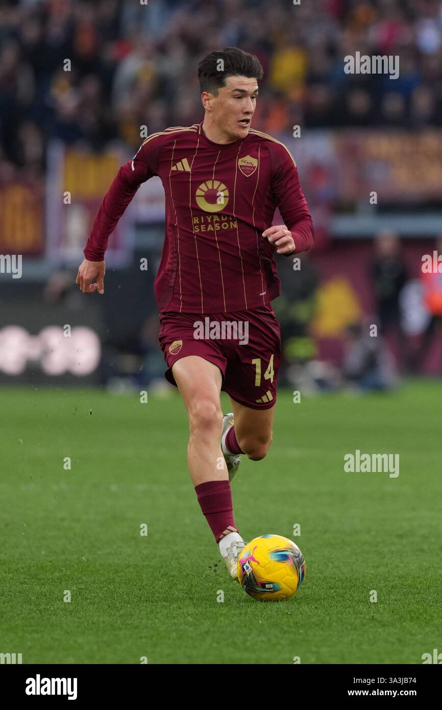 Rome, Italy. 16th Mar, 2025. Eldor Shomurodov of AS Roma during the ...