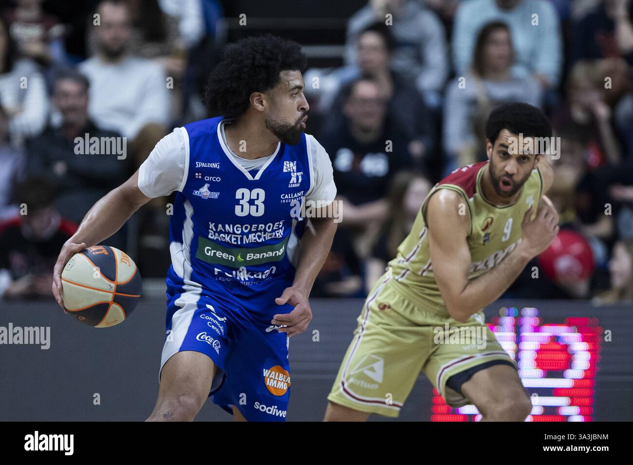 Antwerp, Belgium. 16th Mar, 2025. Mechelen's Trenton Gibson pictured during a basketball match ...