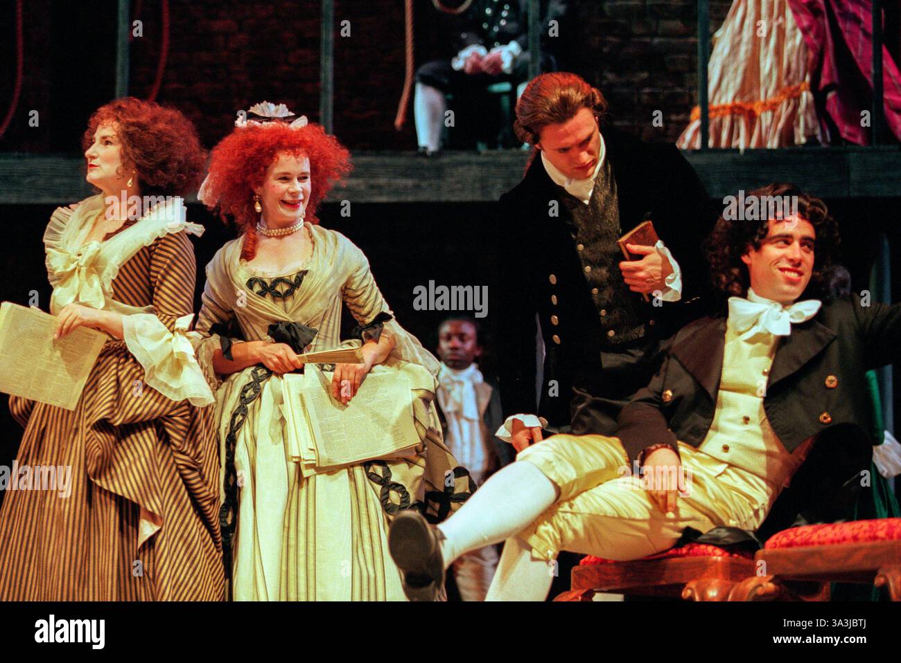 l-r: Deborah Findlay (Lady Sneerwell), Celia Imrie (Mrs Candour), Jason ...