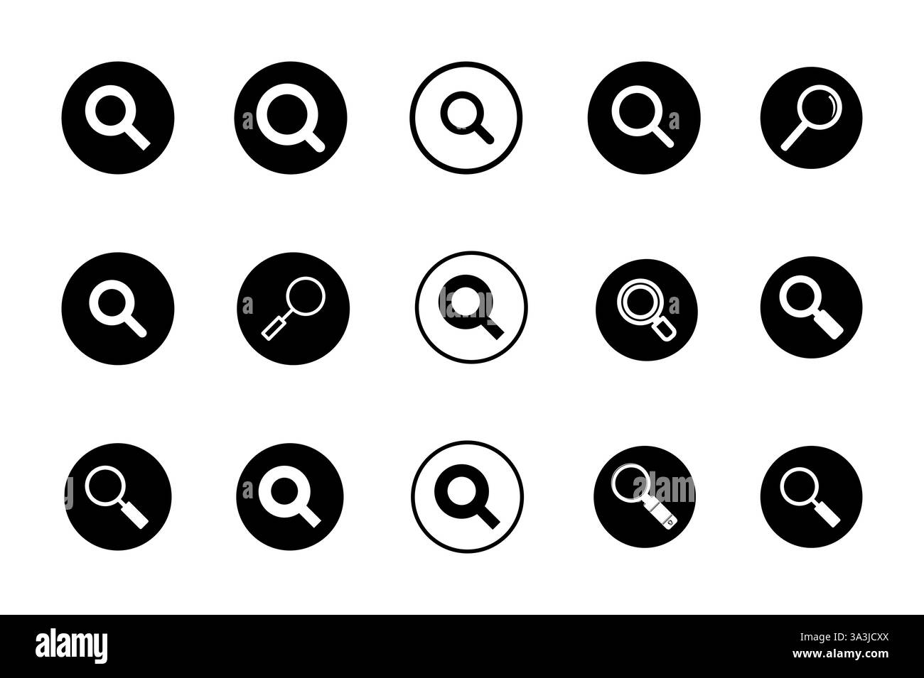 Search icon set isolated on white background. Glass vector icon. search ...