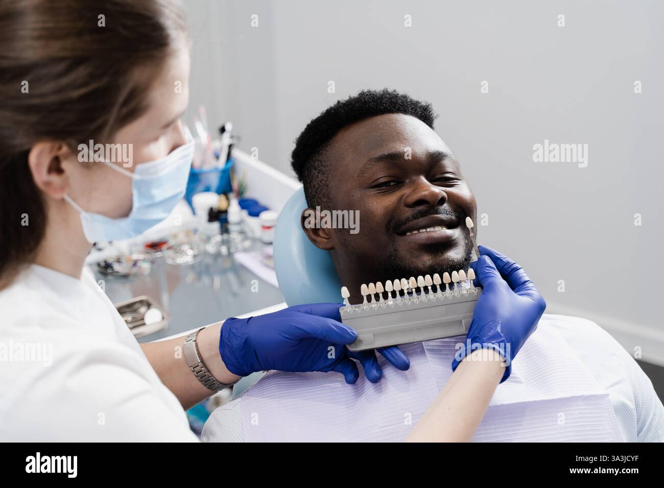 Veneers or implants teeth color matching samples for tooth whitening ...