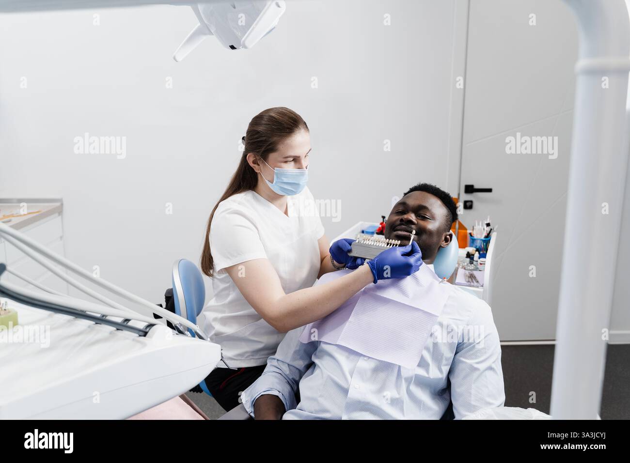 Veneers or implants teeth color matching samples for tooth whitening ...