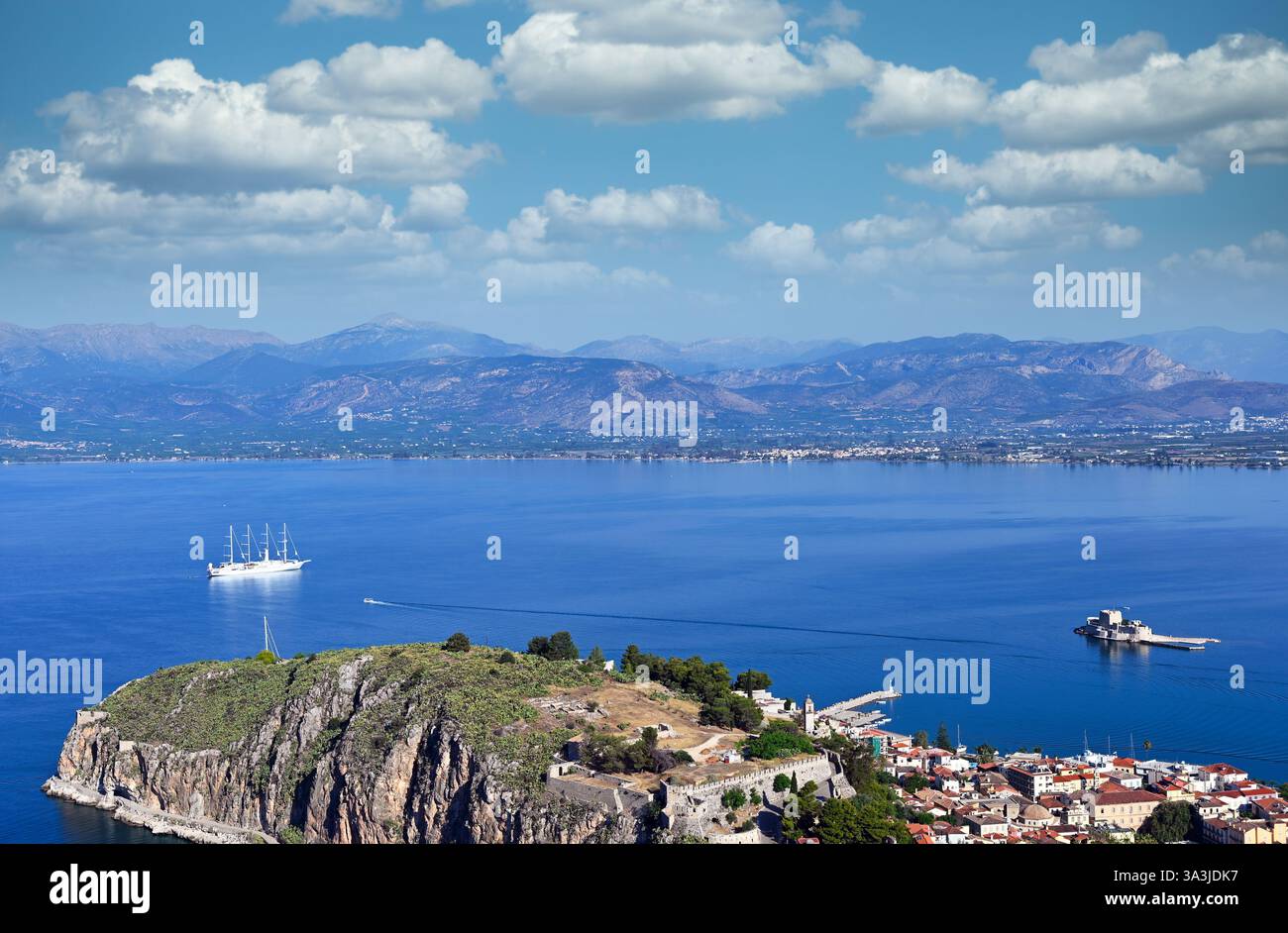 Old town Nafplio aerial view,summer season Stock Photo - Alamy