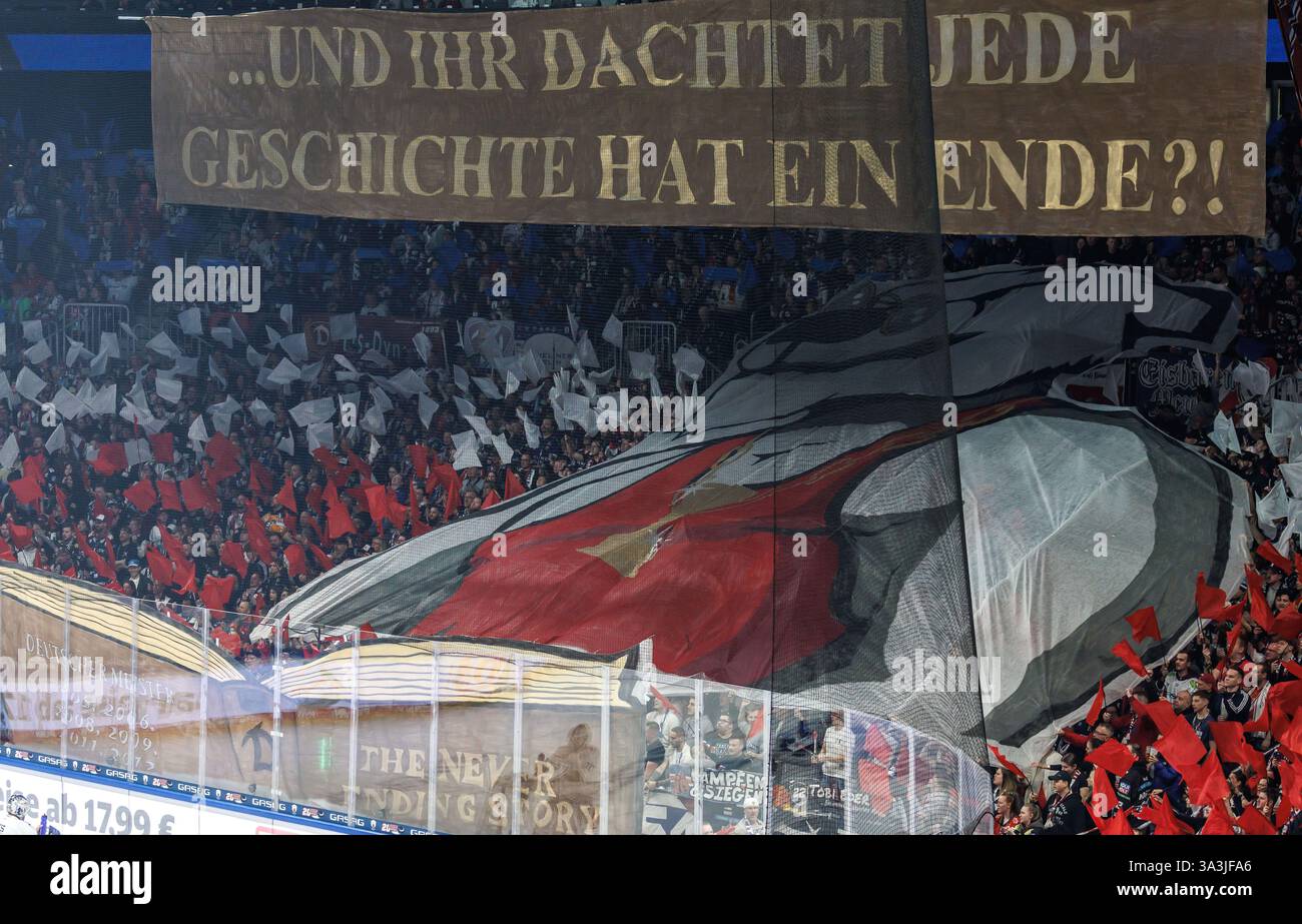 Berlin, Germany. 16th Mar, 2025. Ice Hockey: DEL, Eisbären Berlin ...