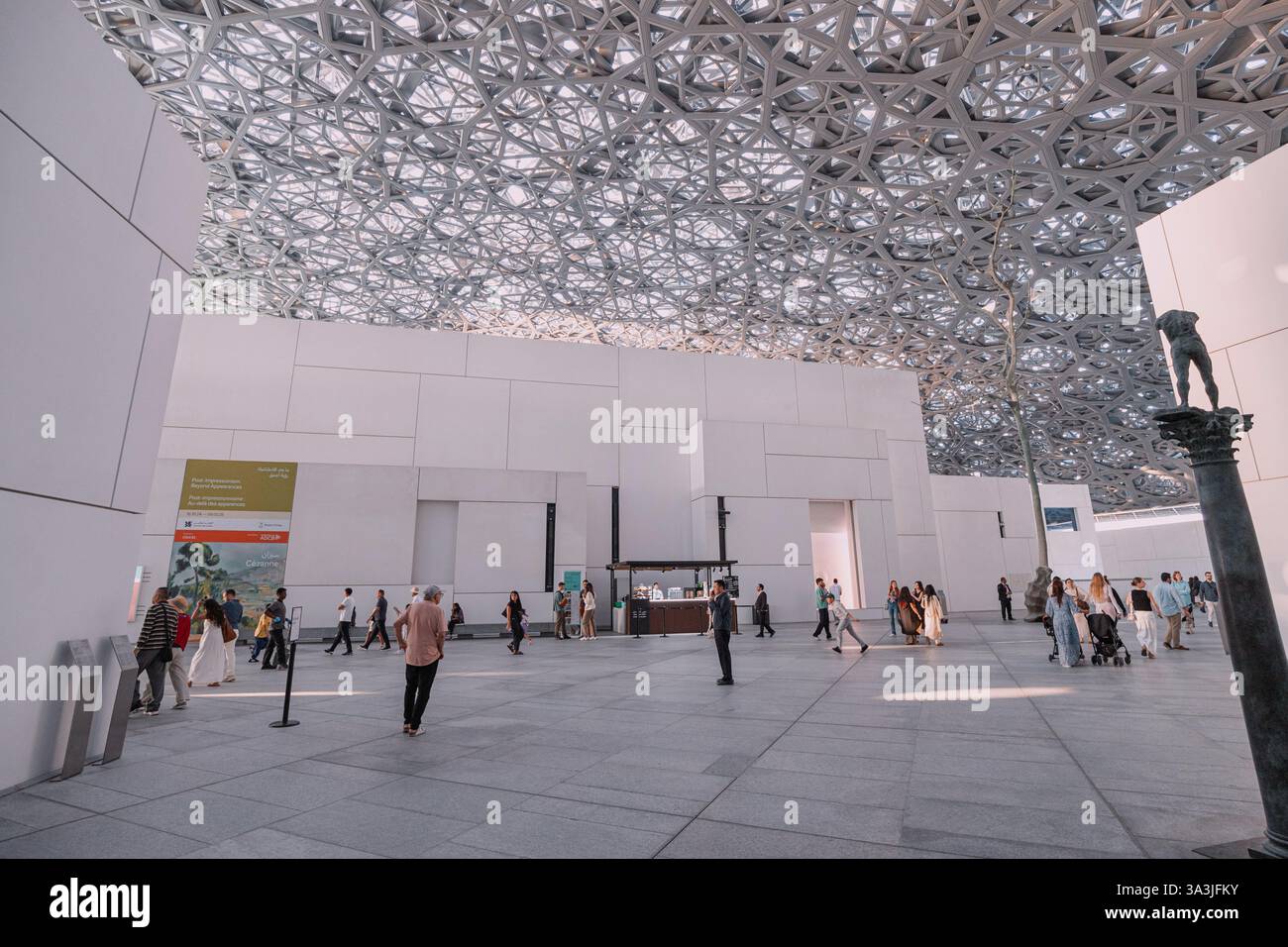17 January 2025, Louvre museum Abu Dhabi, UAE: Tourists walking inside ...
