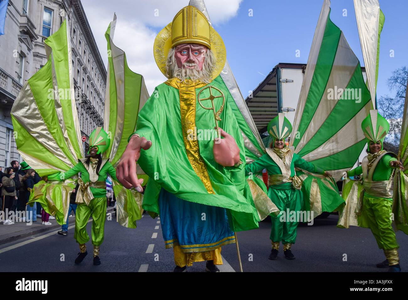 London, UK. 16th March 2025. St Patrick's Day parade in Central London ...