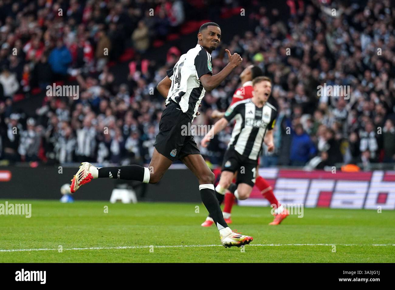 Alexander isak 2025 celebrates hi-res stock photography and images - Alamy