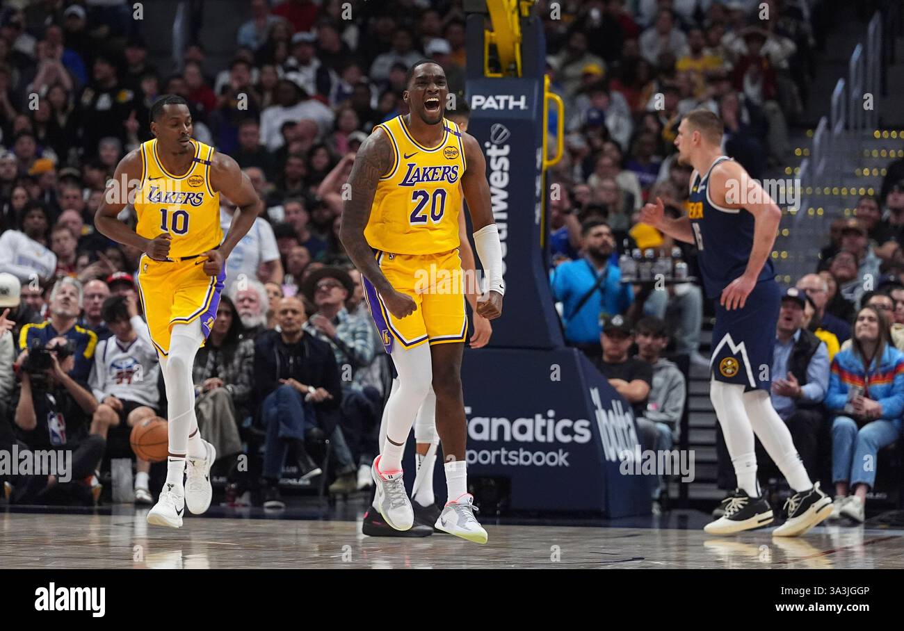 Los Angeles Lakers guard Shake Milton (20) in the second half of an NBA ...