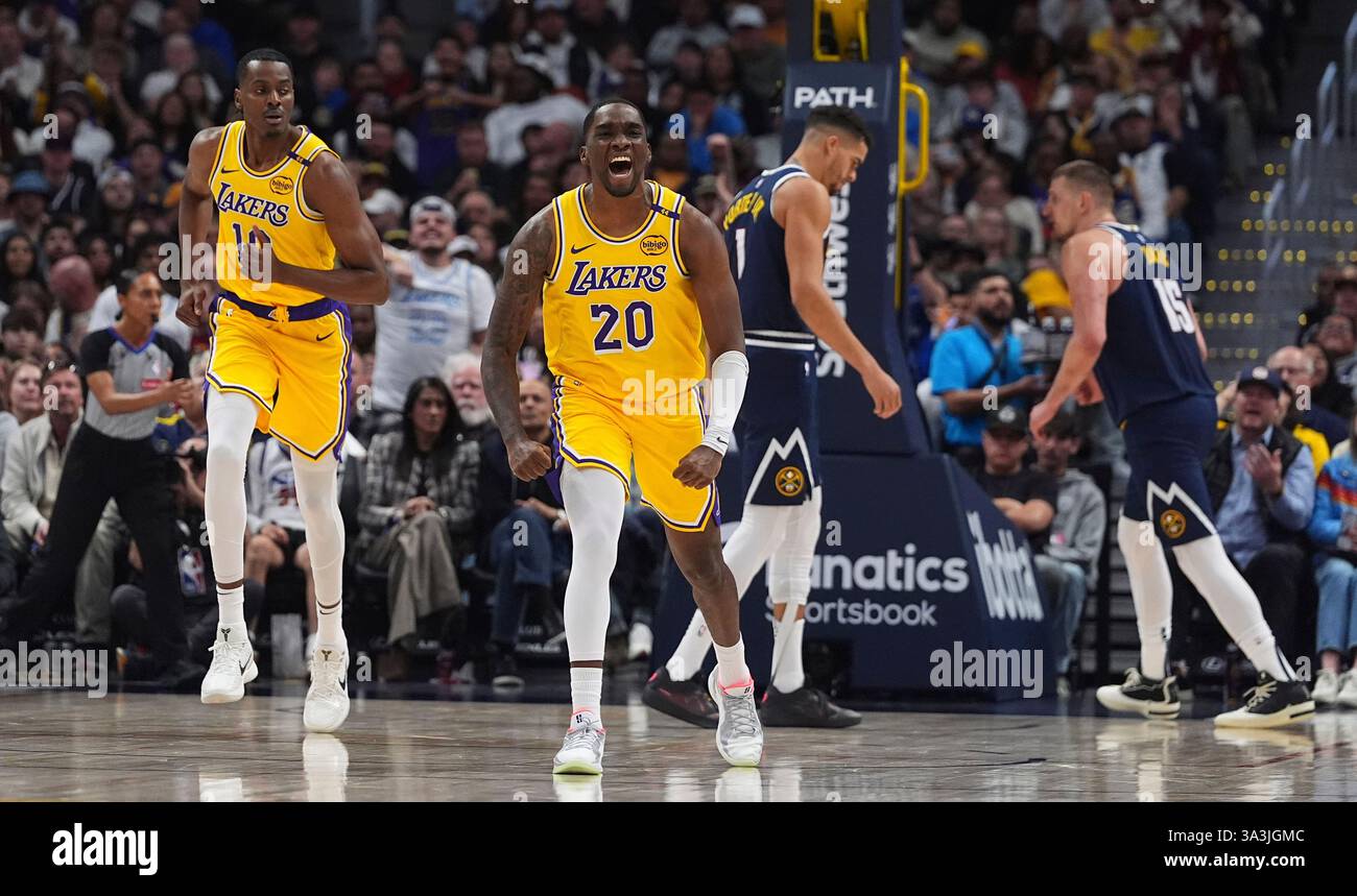 Los Angeles Lakers guard Shake Milton (20) in the second half of an NBA ...